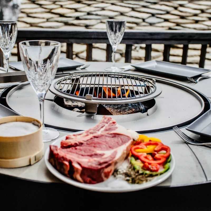 Outdoor table Brazier Barbecue 4 seats MAGMA HIGH BOIS by VULX