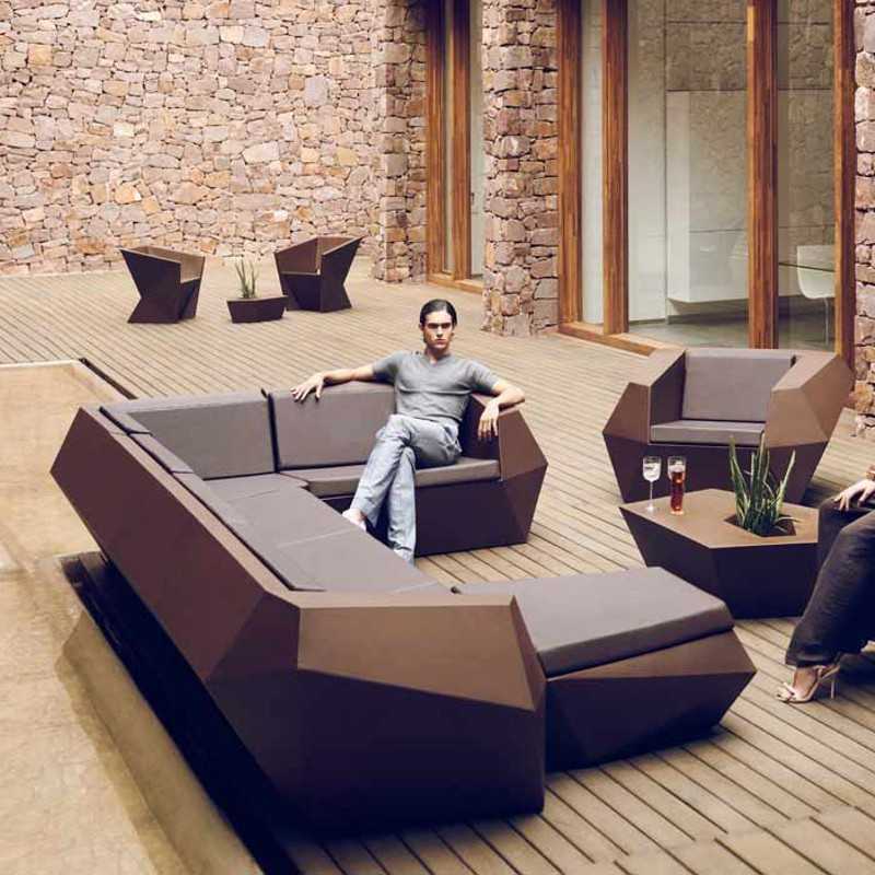 FAZ Sofa Left Matt Polyethylene Outdoor Design Lounge Couch Vondom