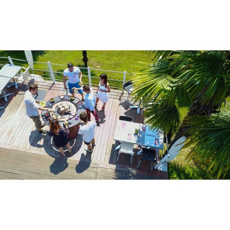 Outdoor High Grill Table Fusion High Wood & Gas With 8 Seats