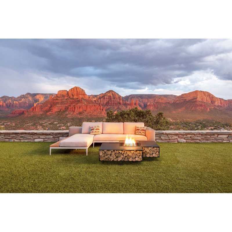 Large square fire pit for outdoor use Squarte 175 by Firatini