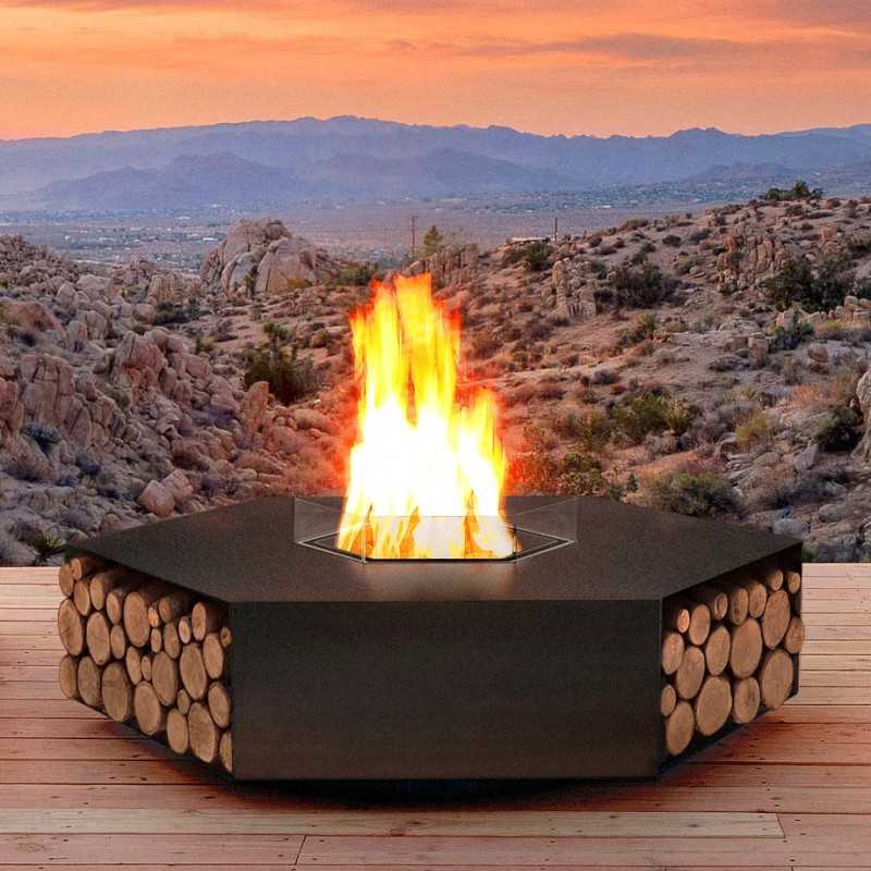 Brasero Hexagonal Design Reserve De Bois Hexa 150cm Firatini