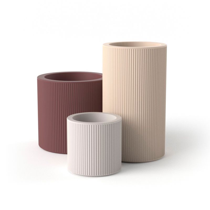 Fluted Cylindrical Pot 50 cm - Collection Gatsby by Vondom