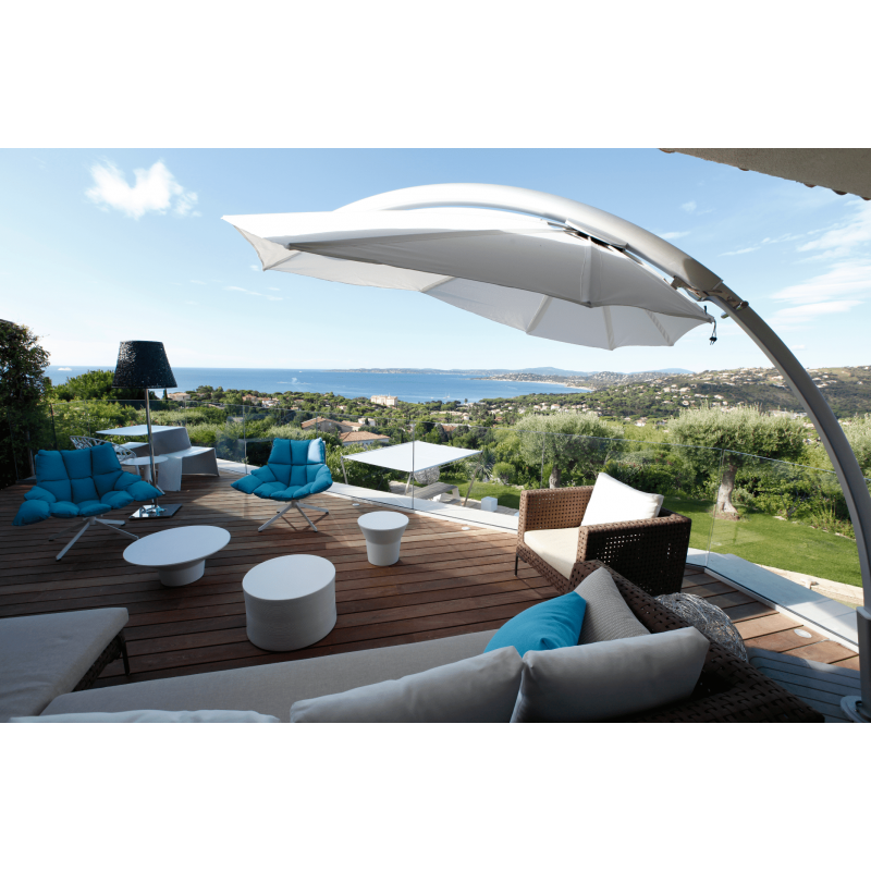 ICARUS Reclining Design Parasol 3 x 3 UMBROSA - Leaf Shaped Sunbrella