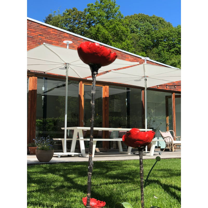 Parasol Toile Plate Mat Central Carré 250 x 250 - INFINA Umbrosa