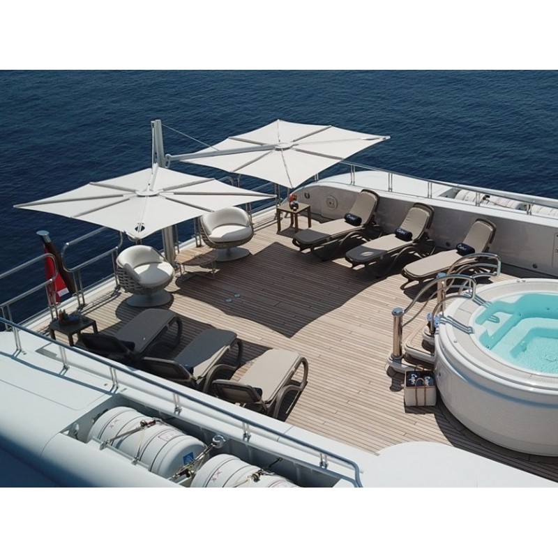 Premium Design Double Flat Umbrella 2,50 x 5,0 Umbrosa Spectra Duo