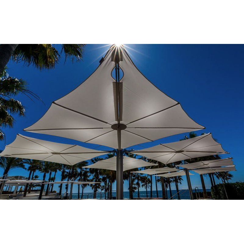 Parasol XXL 5x5 Haut de Gamme Plat Umbrosa - SPECTRA MULTI