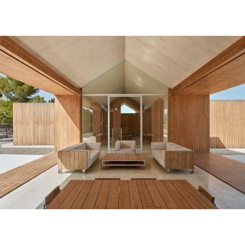 Soft Fabric Divan with Wheels Exotic Teak Wood Structure VINEYARD Vondom.