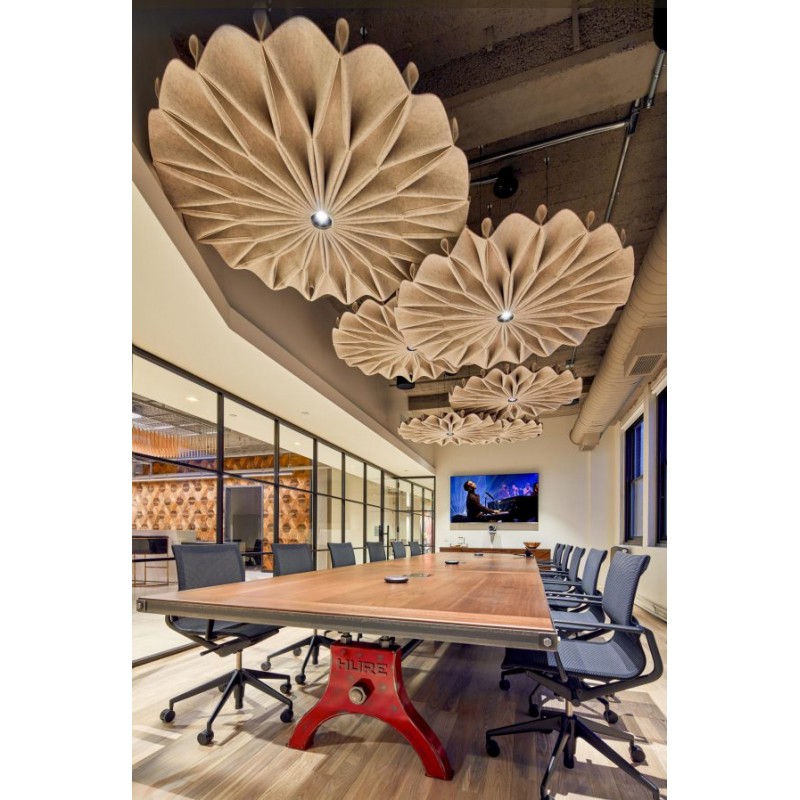 Round Suspended Acoustic Luminaire - ACOUSTIQUE PLEAT Ripple