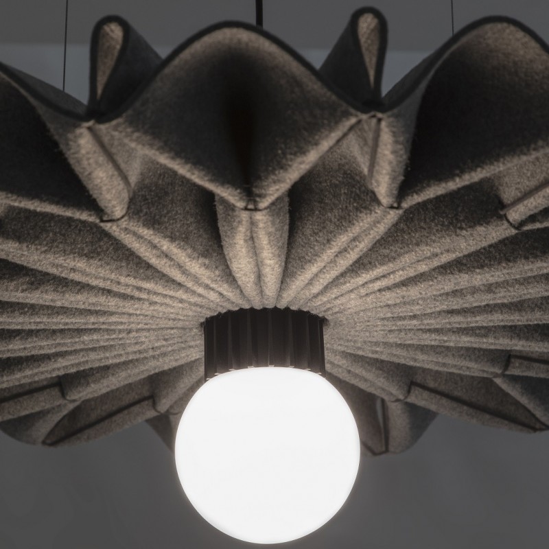 Round Acoustic Pendant Light - ACOUSTIC PLEAT Edel