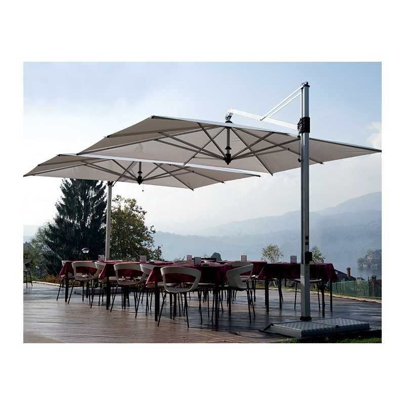 Off-center design umbrella - RODI - 300X300 AL SILV/AL GRAF/BIAN