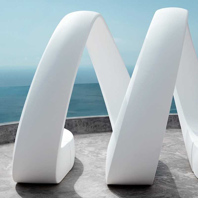 AND RGB LED Lighting Outdoor Moon Bench by Vondom