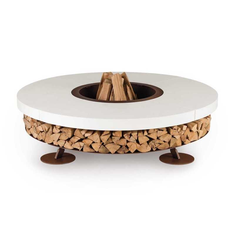 White Concrete Fire Pit Ercole Ø 150 cm by AK47