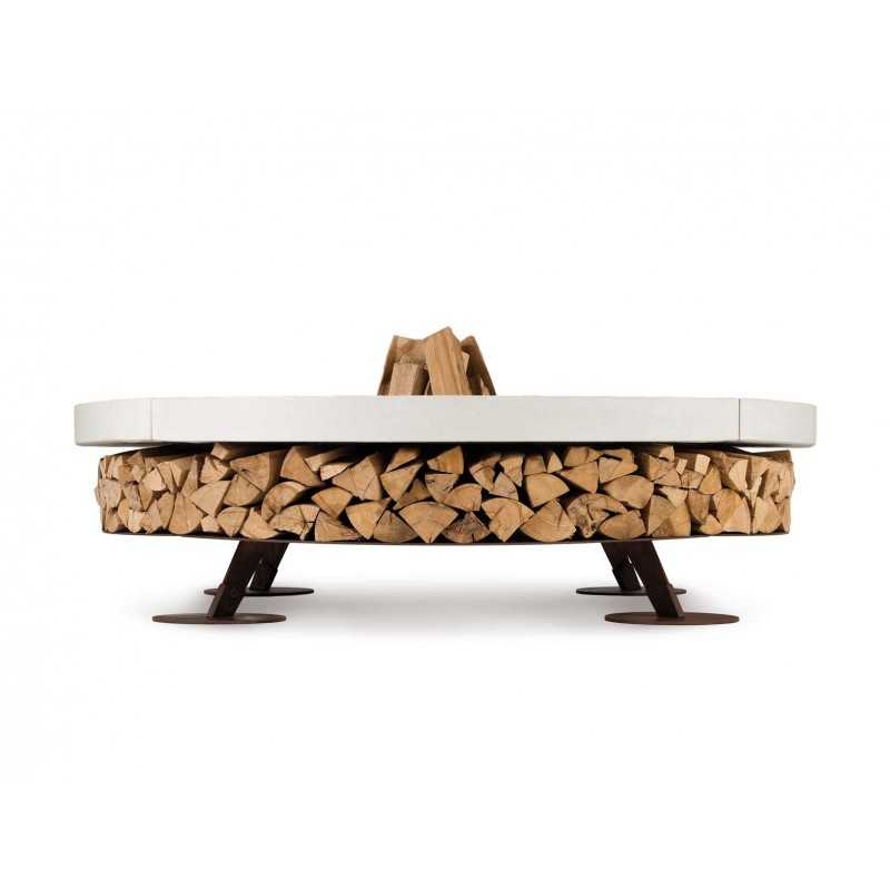 White Concrete Fire Pit Ercole Ø 150 cm by AK47
