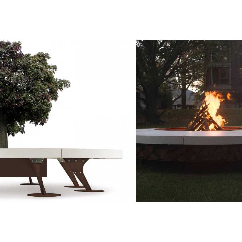 White Concrete Fire Pit Ercole Ø 250 cm by AK47