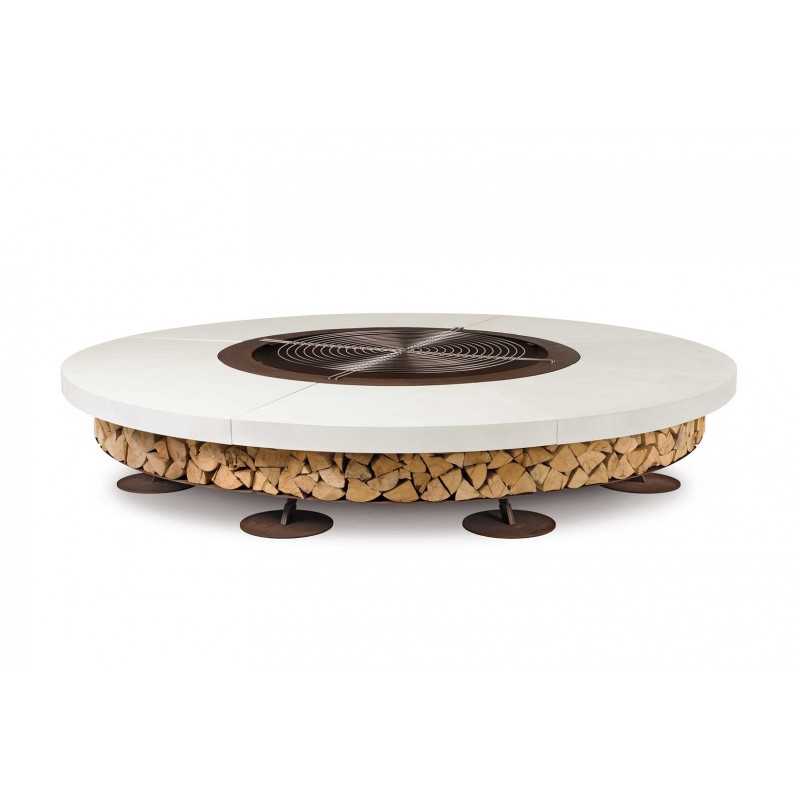 White Concrete Fire Pit Ercole Ø 250 cm by AK47