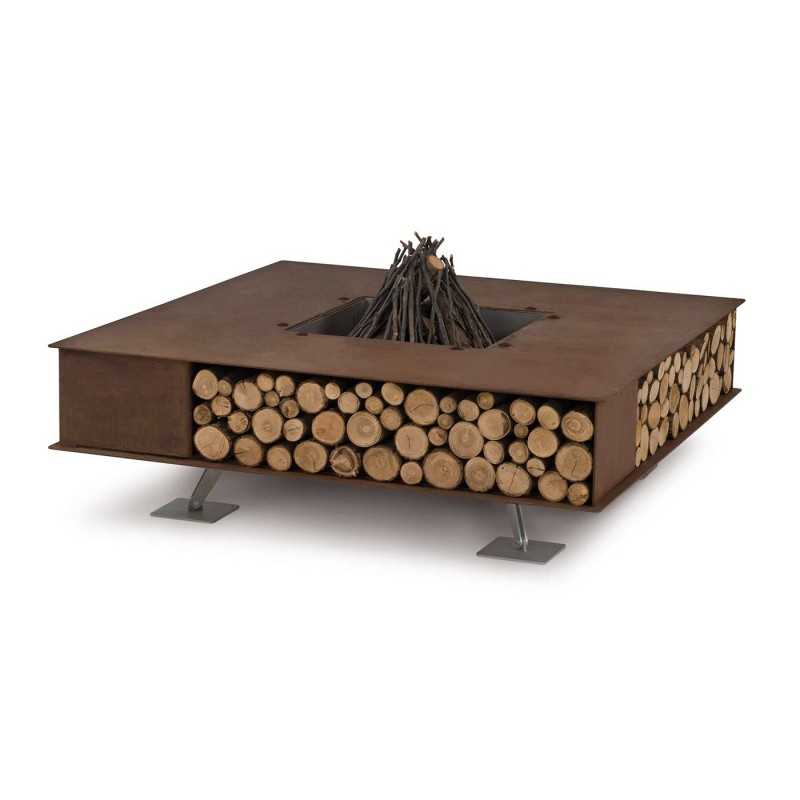 Square Steel Fire Pit Toast 125 x 125 cm by AK47