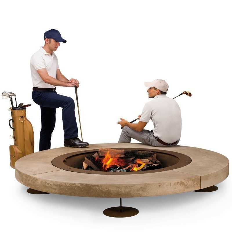 Large Steel and Trachyte Stone Fire Pit Ø 206 cm by AK47