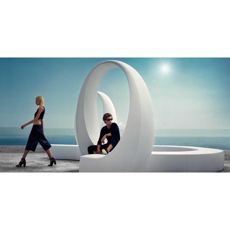 And Bench Curve RGB Multicolor LED Lighting Outdoor Curved Bench by Vondom