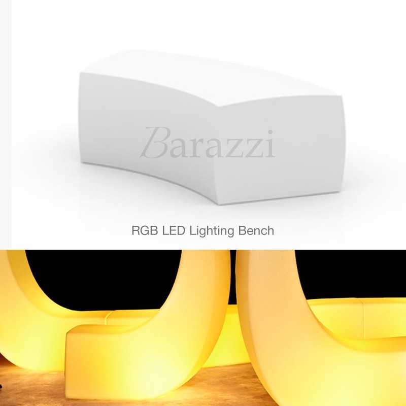 Banc Lumineux à Led Multicolore AND Banc Courbe RGB par Vondom