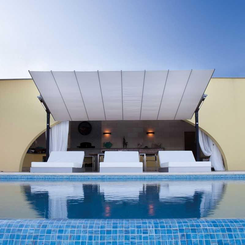 Flexy Freestanding Dual Post Shade System by Fim