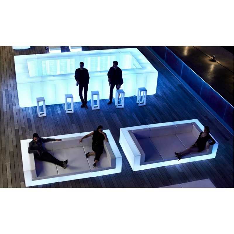 Multicolor Lighting Armless Couch Vela Sofa RGB LED Light Central by Vondom