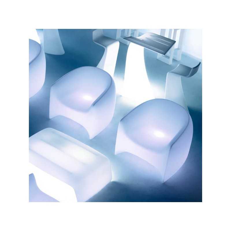 BLOW Armchair Outdoor Polyethylene Lounge Chair White LED Light