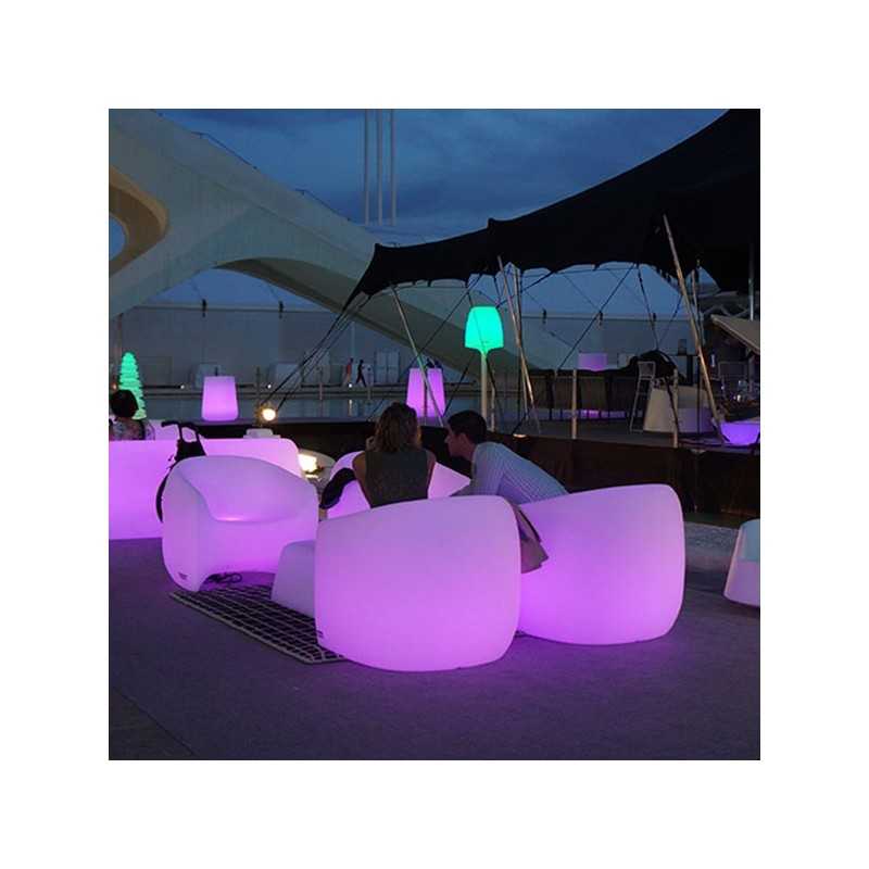 BLOW Armchair RGB Outdoor Polyethylene Chair with Multicolor LED Light