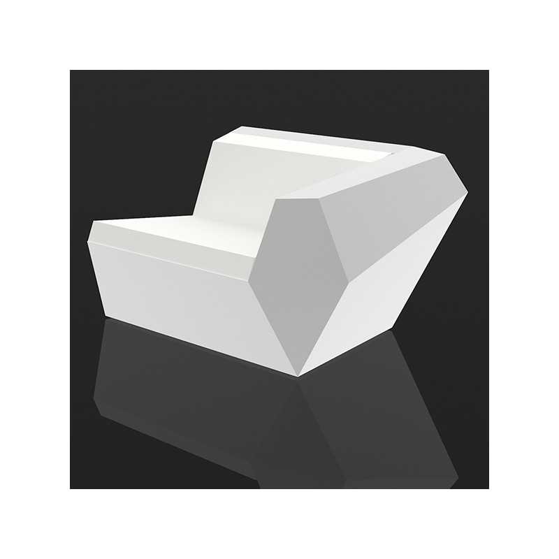 FAZ Sofa Left Outdoor Seat White Led Light and Destructured Facets