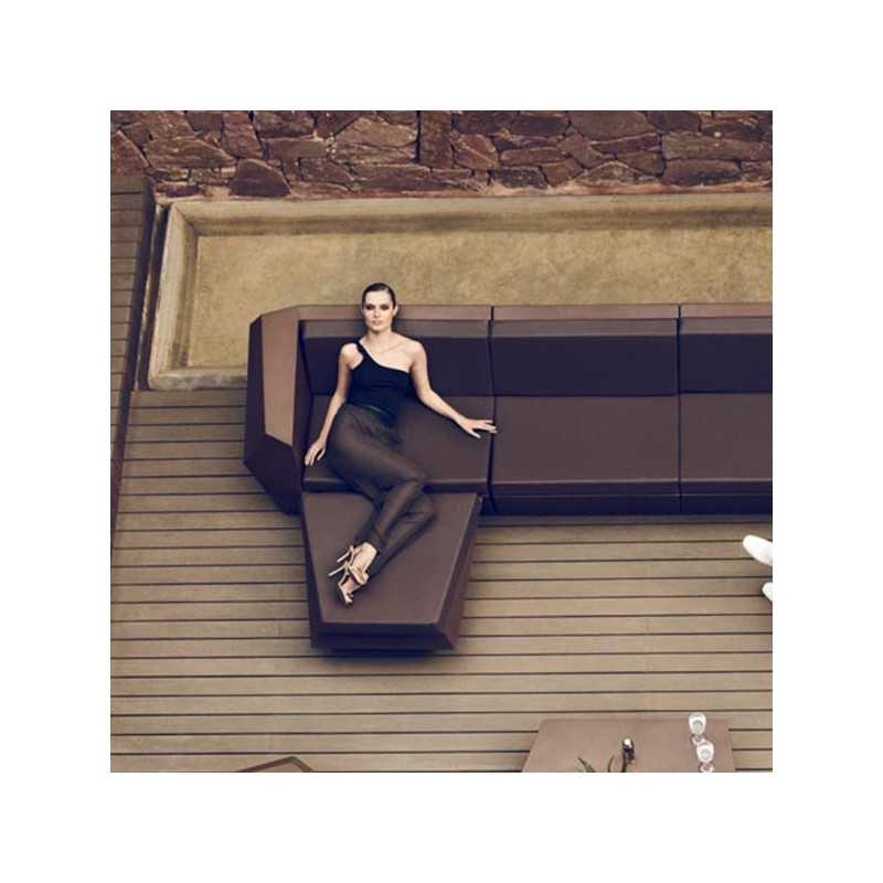 FAZ Right Lacquered Sofa Diamond Shape Structure with Glossy Finish