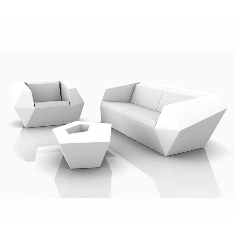 FAZ Right Lacquered Sofa Diamond Shape Structure with Glossy Finish