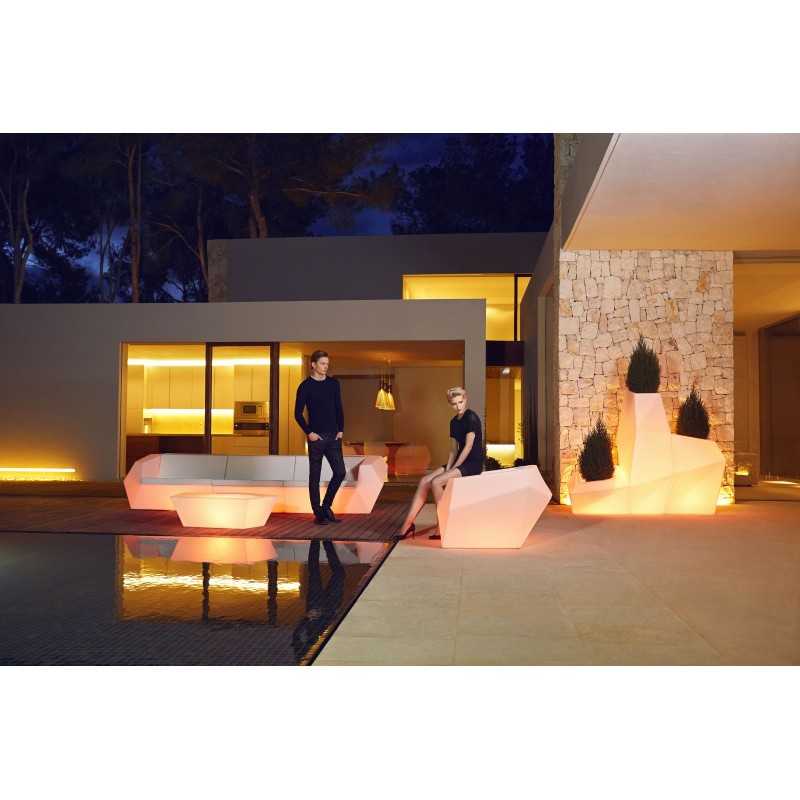 FAZ Outdoor Right Sofa with RGB Rainbow Led Light and Destroyed Facets