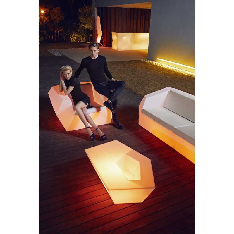 FAZ Outdoor Right Sofa with RGB Rainbow Led Light and Destroyed Facets