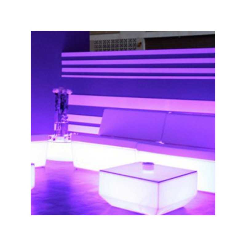 FAZ Sofa Armless RGB Outdoor Divan with Rainbow Led Light Sharp Edges