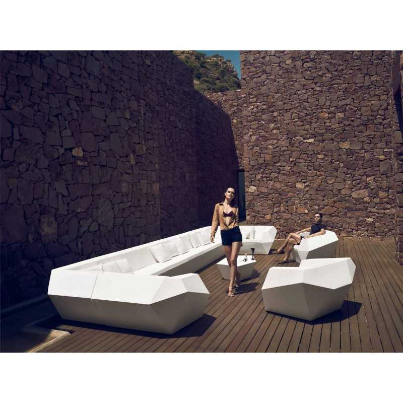 FAZ Sofa Corner 90° Lacquered Outdoor Design Seat Shiny Diamond Structure