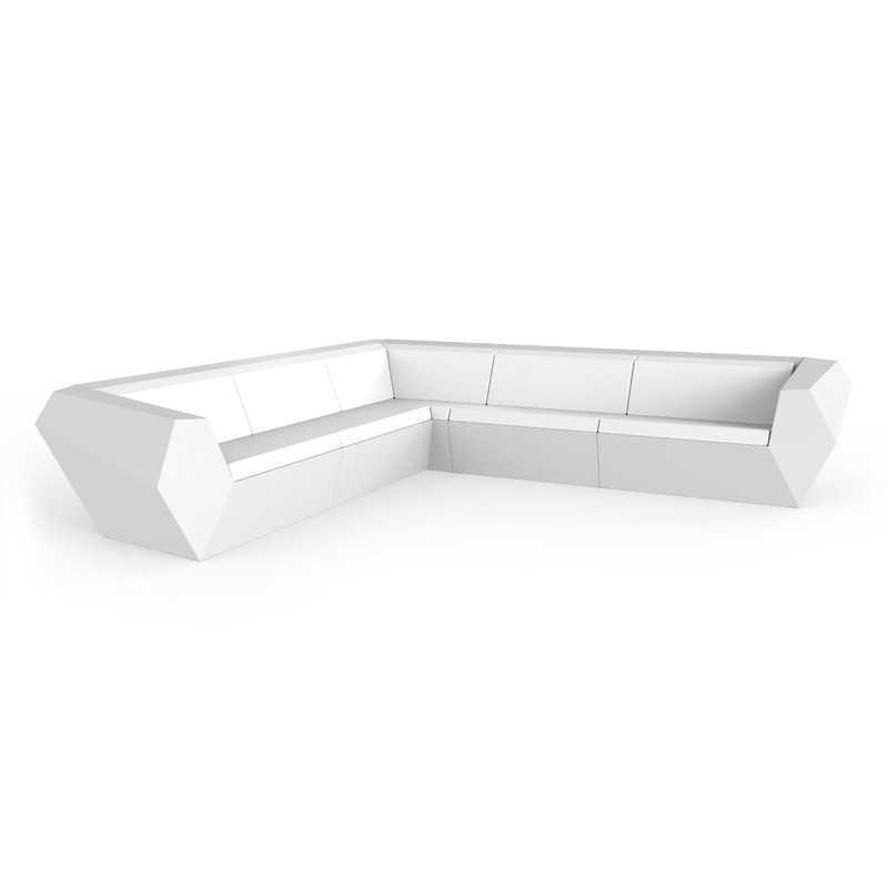 FAZ Sofa Corner 45 Degrees Matt Outdoor Design Sofa Diamond Structure
