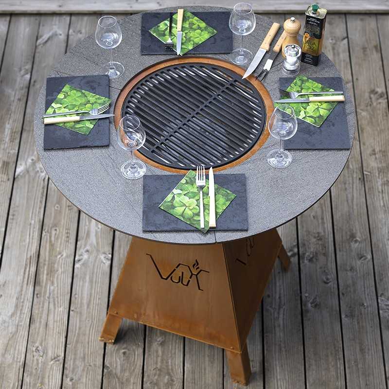 Outdoor table Brazier Barbecue 4 seats MAGMA HIGH BOIS by VULX