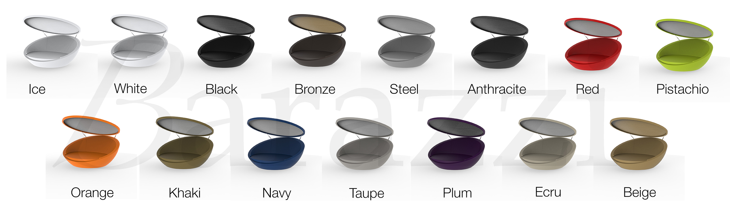 ULM DAYBED Cocoon Parasol Shell-like Outdoor Sofa with Matt Finish